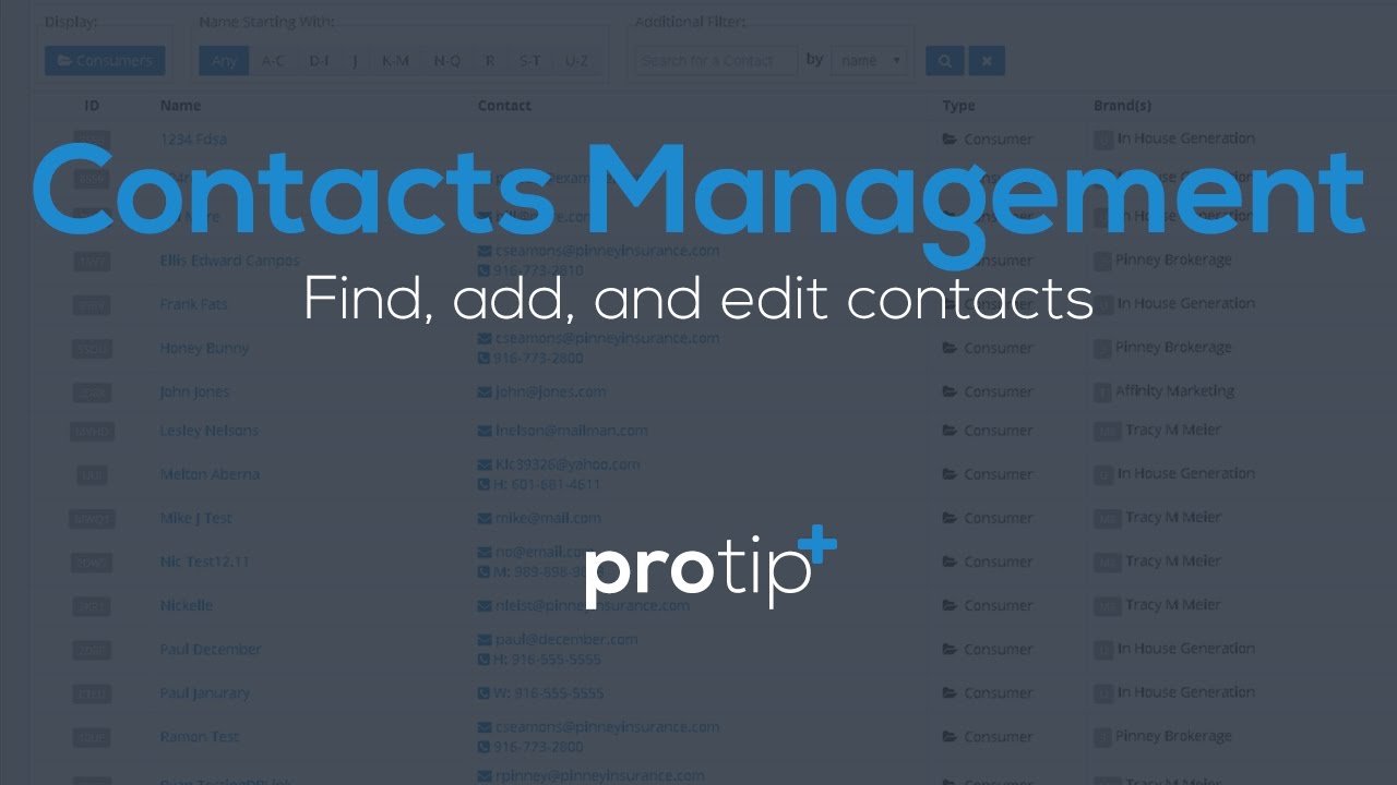 Contacts Management - protip