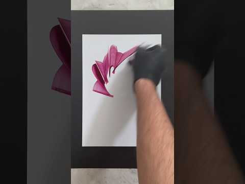 Ma technique à l'encre acrylique calligraphie #peintureabstraite #abstractpainting
