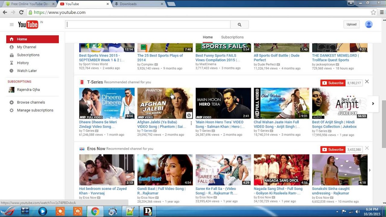 Edit url of youtube video for download video