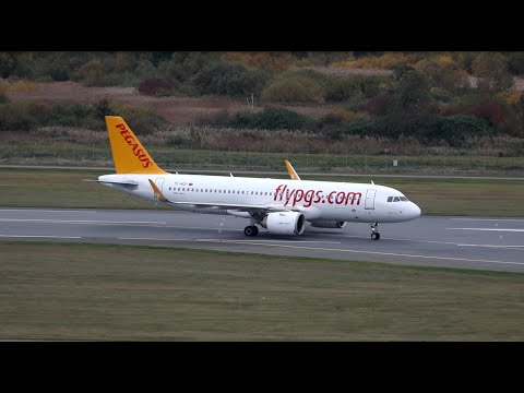 Plane Spotting Pegasus Airlines A320 (TC-NCP) landing and takeoff at Tallinn Airport
