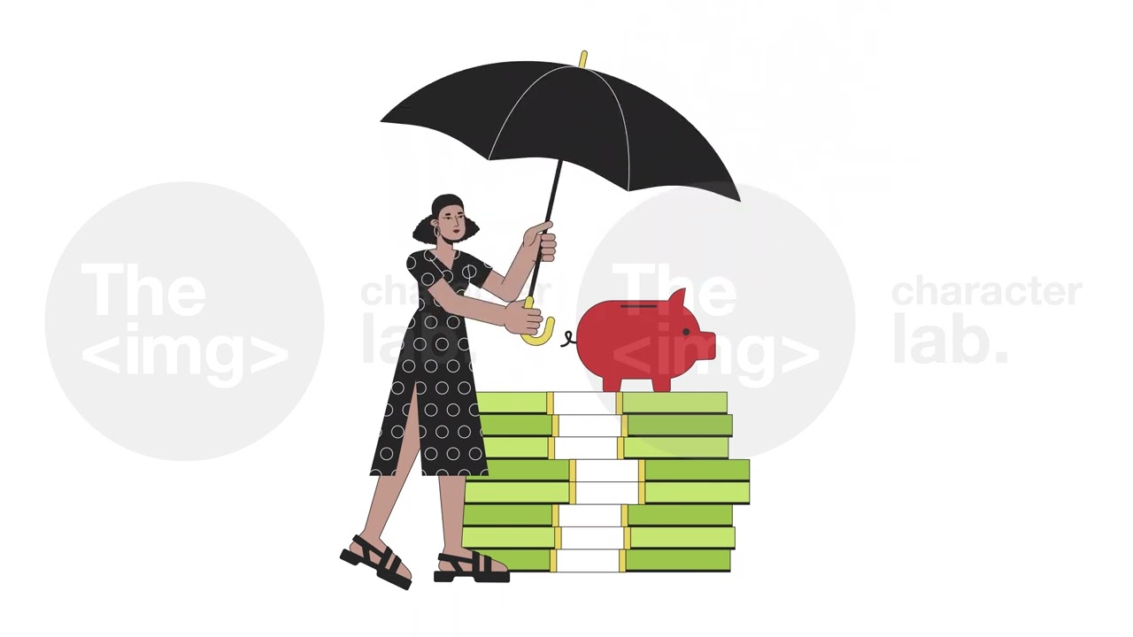 Financial risk management line 2D animation