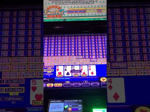 100 Play, Dealt three 5's How many Quads? #quads #videopoker #poker #casino #fun