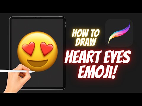 Let's Draw a Heart Eyes Emoji with me on Procreate! #celinexdesigns #procreate #emojisdrawing