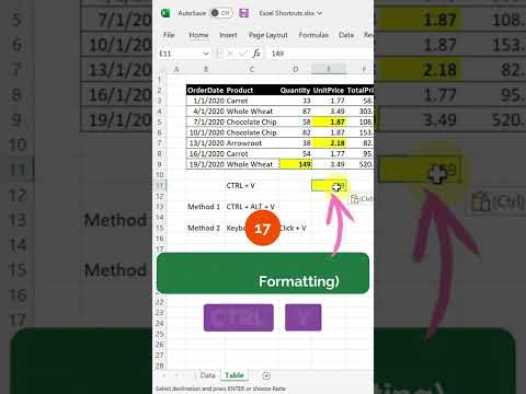 Excel Shortcut Keys - How to Paste Values Only (Tip 16 to 18)