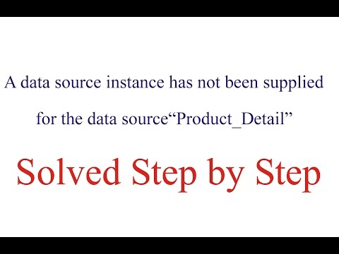 A Data Source Instance has not been Supplied || Solved || In English