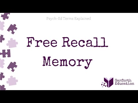 Free Recall Memory