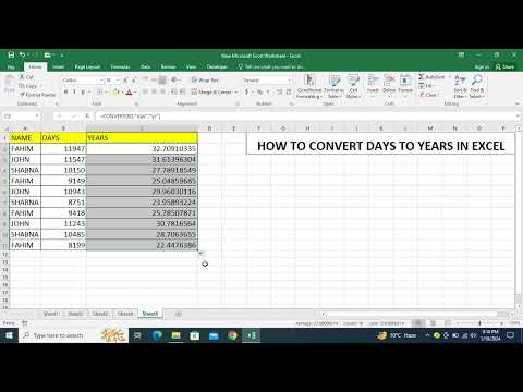 HOW TO CONVERT DAYS TO YEARS IN EXCEL #excel #exceltips #exceltutorial #exceltricks