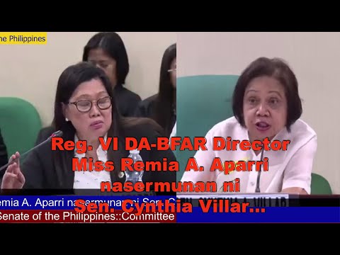 Reg. VI DA-BFAR Director Miss Remia A. Aparri nasermunan ni Sen. Cynthia Villar…