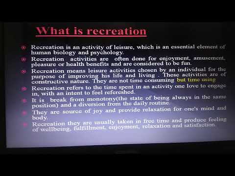 understanding recreation? physical education and yoga lecture by professor Sneha semester 4