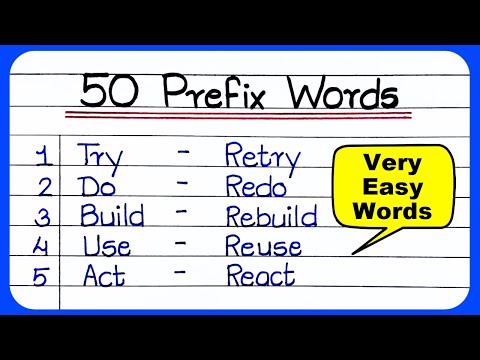 50 Prefix words / Prefix words / Prefix words in english / Suffix and Prefix Words