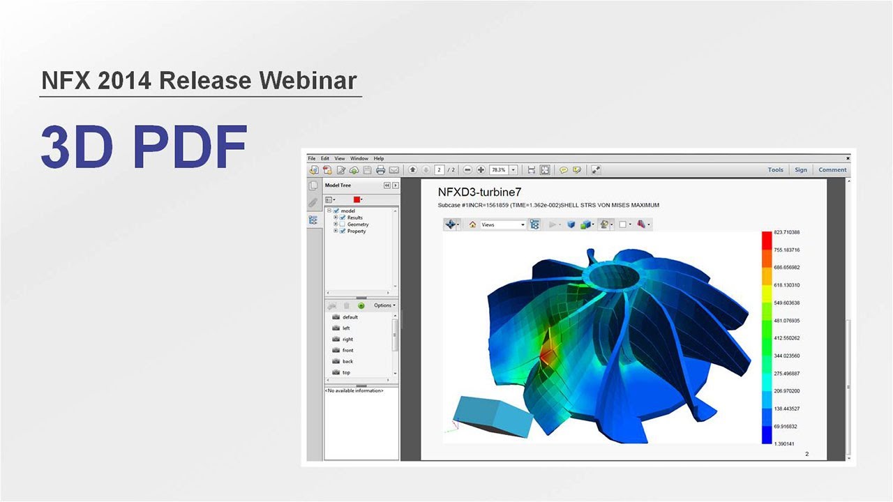 Simulation results in 3D PDF in midas NFX 2014