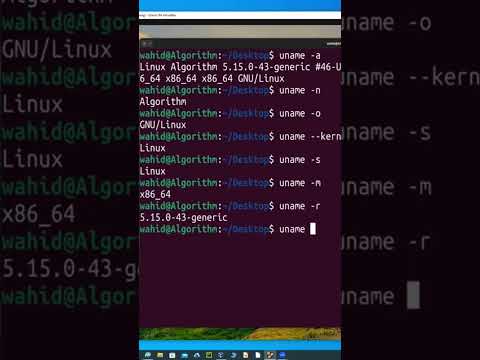 Linux Ubuntu Virtual Machine: Get the system information using ‘uname options’
