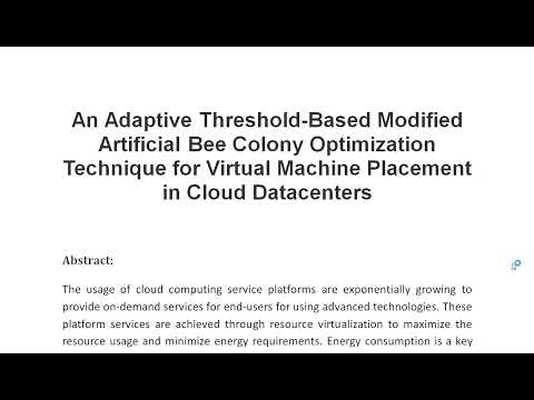 An Adaptive Threshold Based Modified Artificial Bee Colony Optimization Technique for Virtual Machin