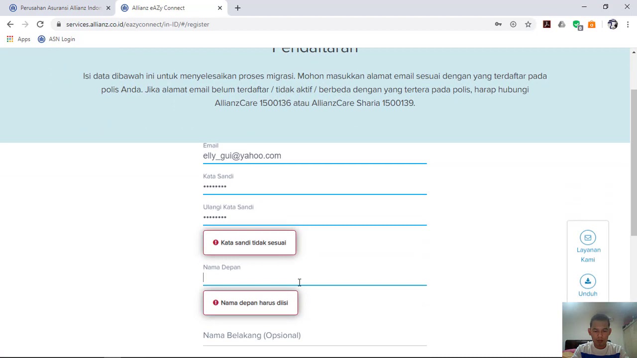 Tutorial Pendaftaran Eazy Connect Allianz