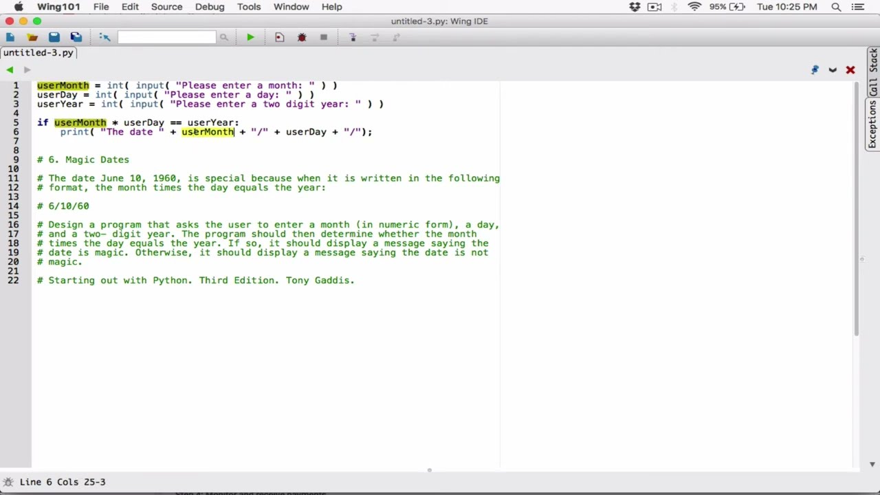 3.6. Magic Dates - Python