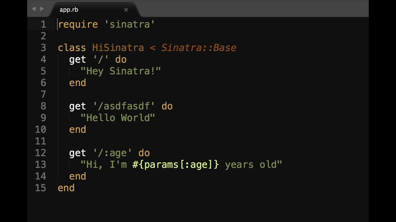 Introduction to the sinatra web framework