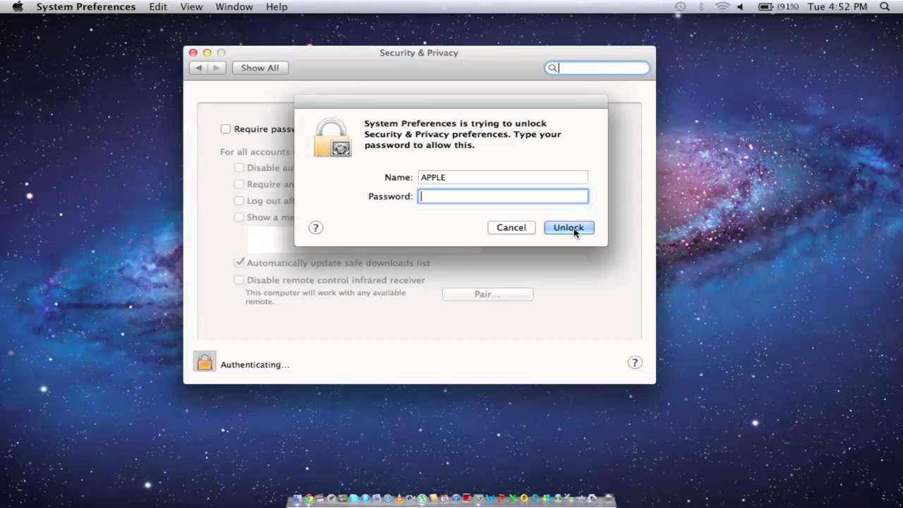 How to set password on mac
