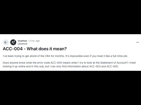 How To Fix CRA Error Code ACC-004?