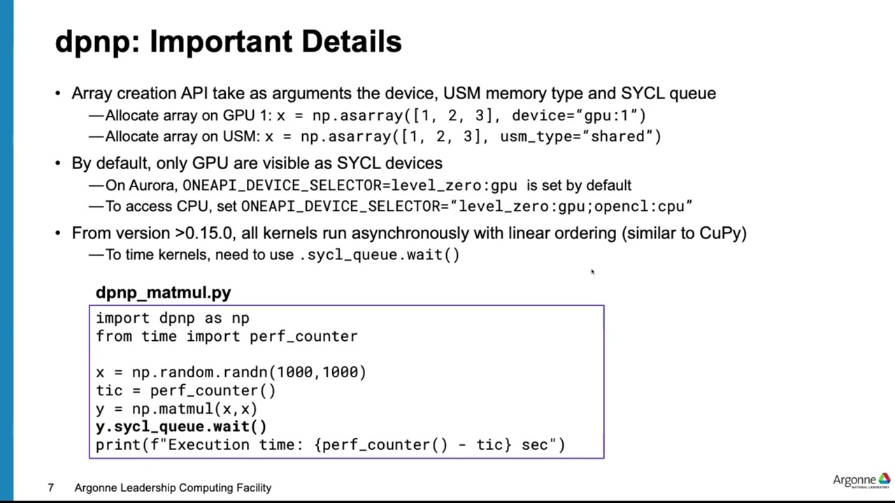 Intel Data Parallel Extension for Python