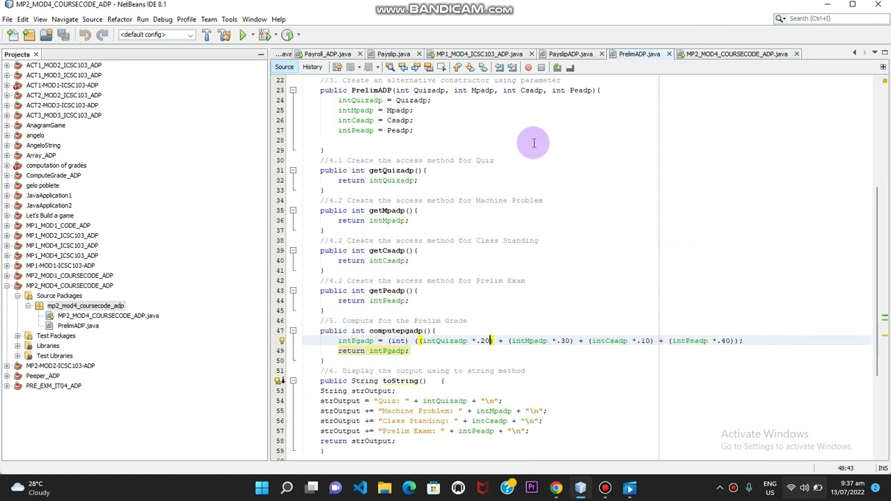 Compute Prelim Grade using Java program