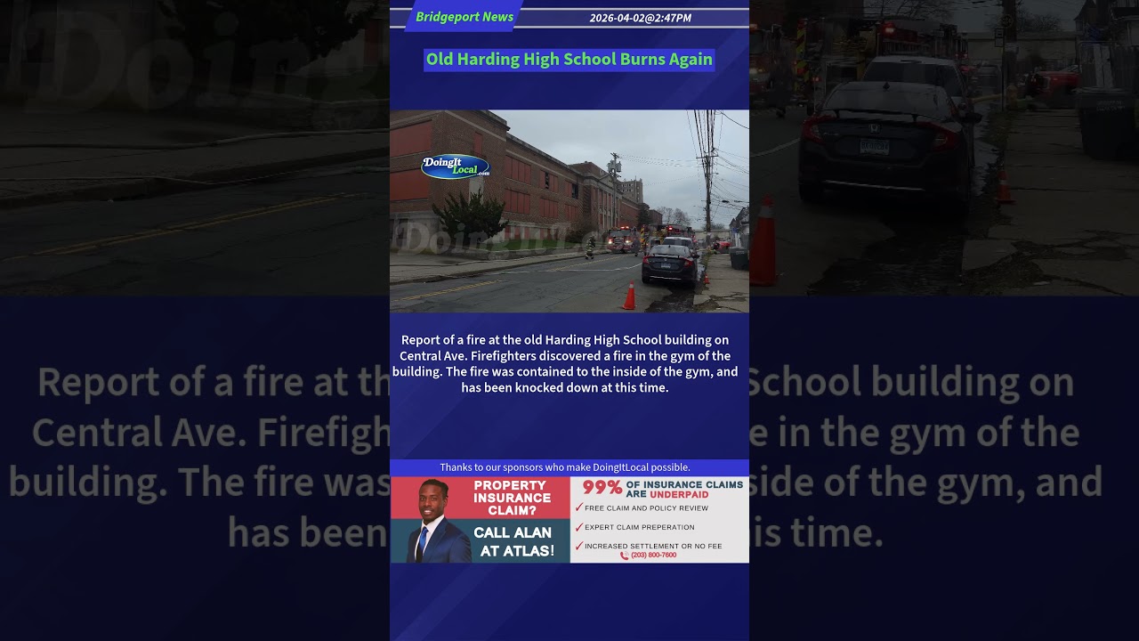Old Harding High School Burns Again  #bridgeport #breakingnews #localnews #fire