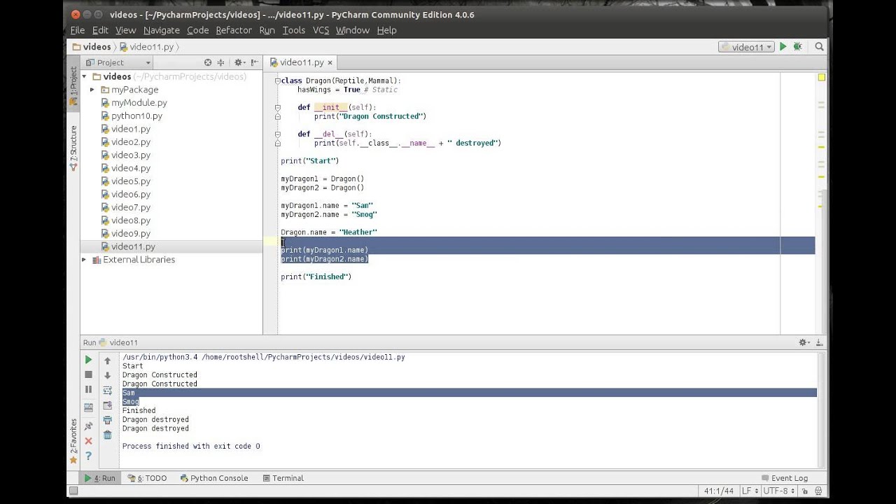 Python 11 - Classes Constructors and Variables