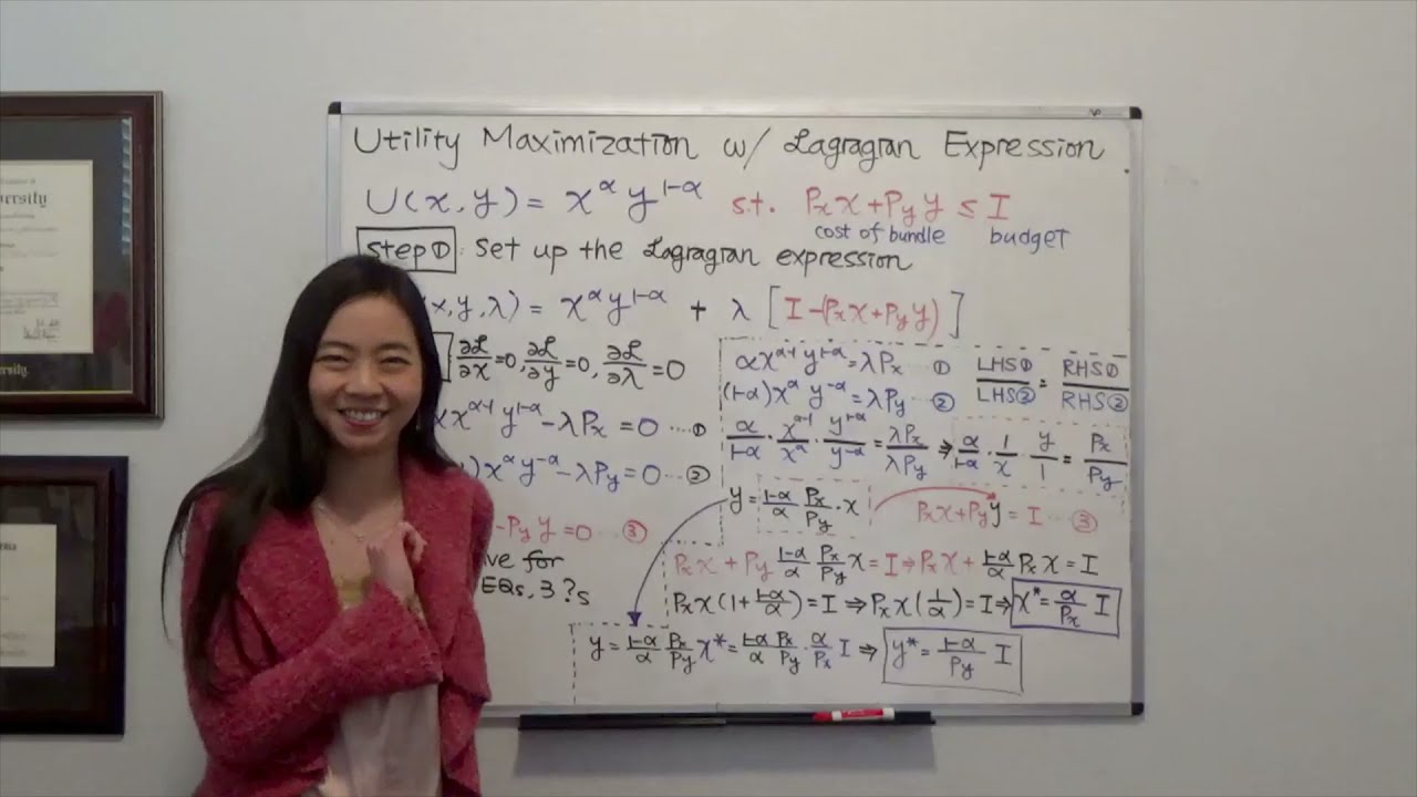 Constrained Optimization: Utility Maximization w/ the Lagrangian Expression