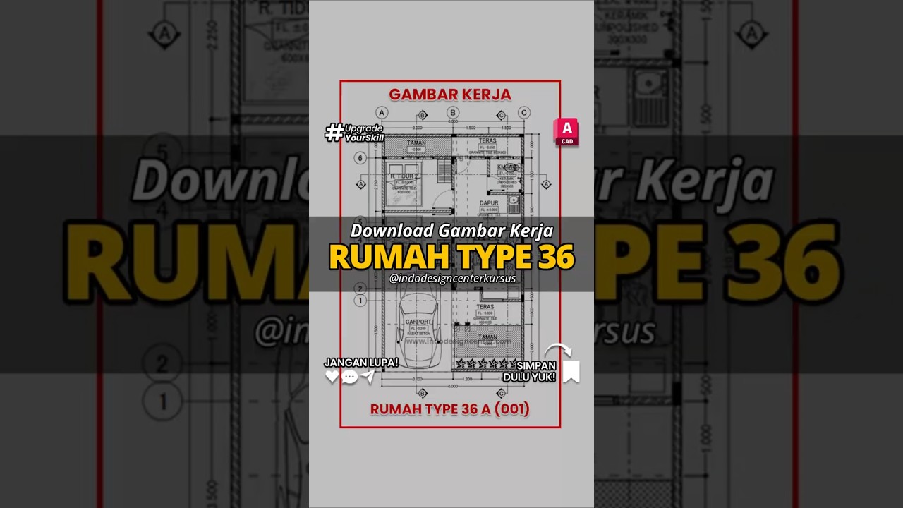 Download Gambar Kerja Rumah Minimalis Type 36 Terpopuler 2024... #rumahminimalis #autocadtips