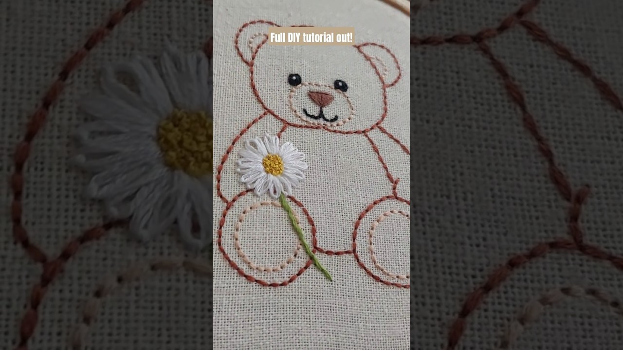 Teddy Bear Embroidery Design| Full Tutorial out !