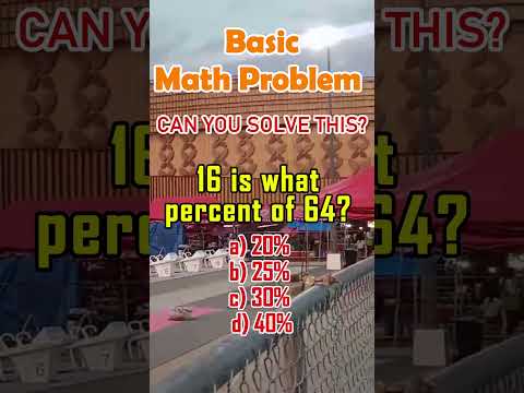 16 is what percent of 64? a) 20% b) 25% c) 30% d) 40%#percentage #MATH #CivilServices #MathTutor