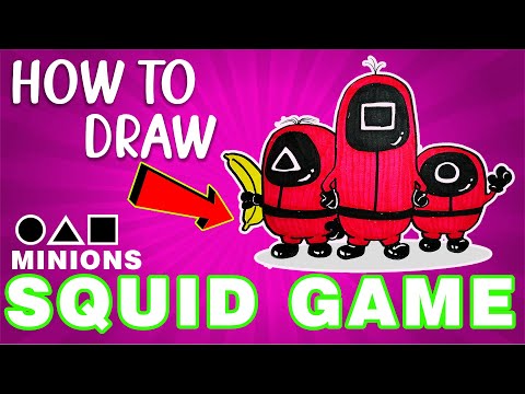 How to Draw Squid Game Guard Easy - Minion version | Drawing for Kids | Step By Step 2021#squidgame
