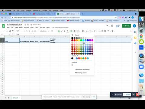 Google Sheets: Creating a Sharable Conference Sign Up Sheet