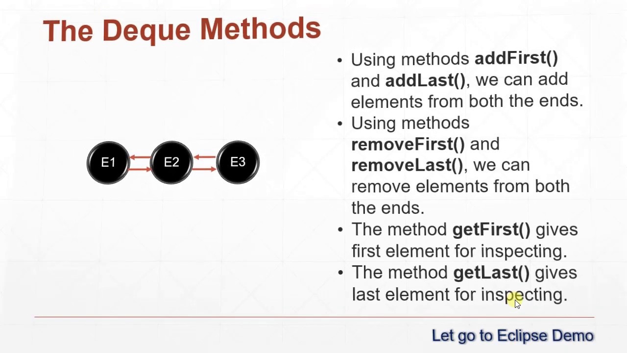 Java Collections - Use LinkedList as Deque in Java | Java Tutorial Part 1 #018
