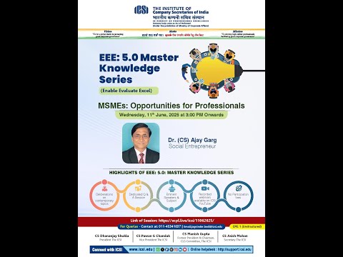 Live Webinar on MSMEs: Opportunities for Professionals