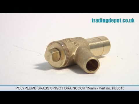 TRADING DEPOT: Polyplumb Brass Spigot Draincock 15mm - Part no. PB3615