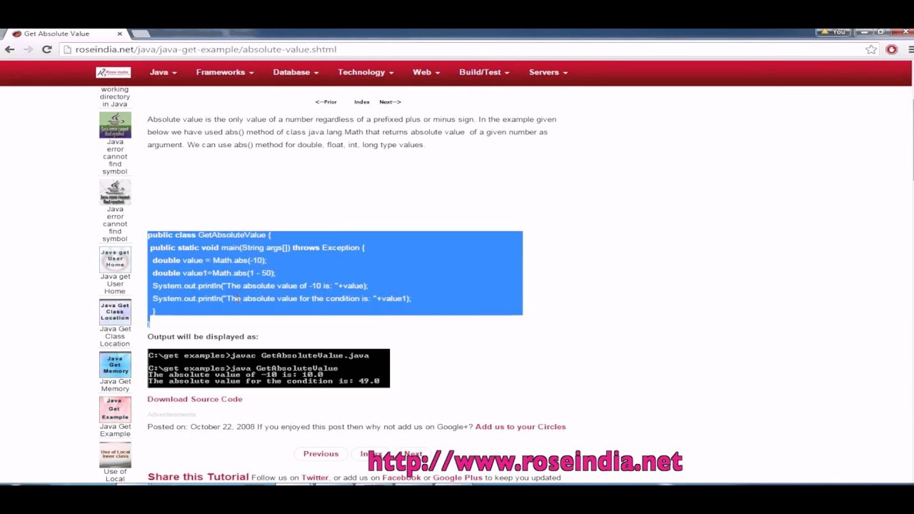 How to calculate absolute value in Java?