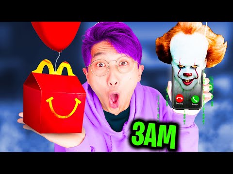 DO NOT ORDER PENNYWISE HAPPY MEAL FROM MCDONALDS AT 3AM!? (PENNYWISE ATTACKED US)