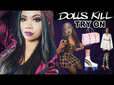 DOLLS KILL TRY ON HAUL - Skates, Boots, Dress, Skirt, & more gothic clothing #dollskill #tryon #Haul