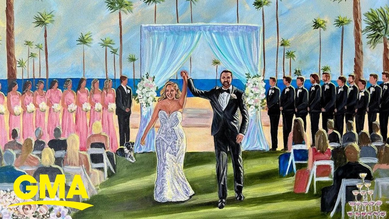 This artist live-paints weddings and the results are stunning l GMA