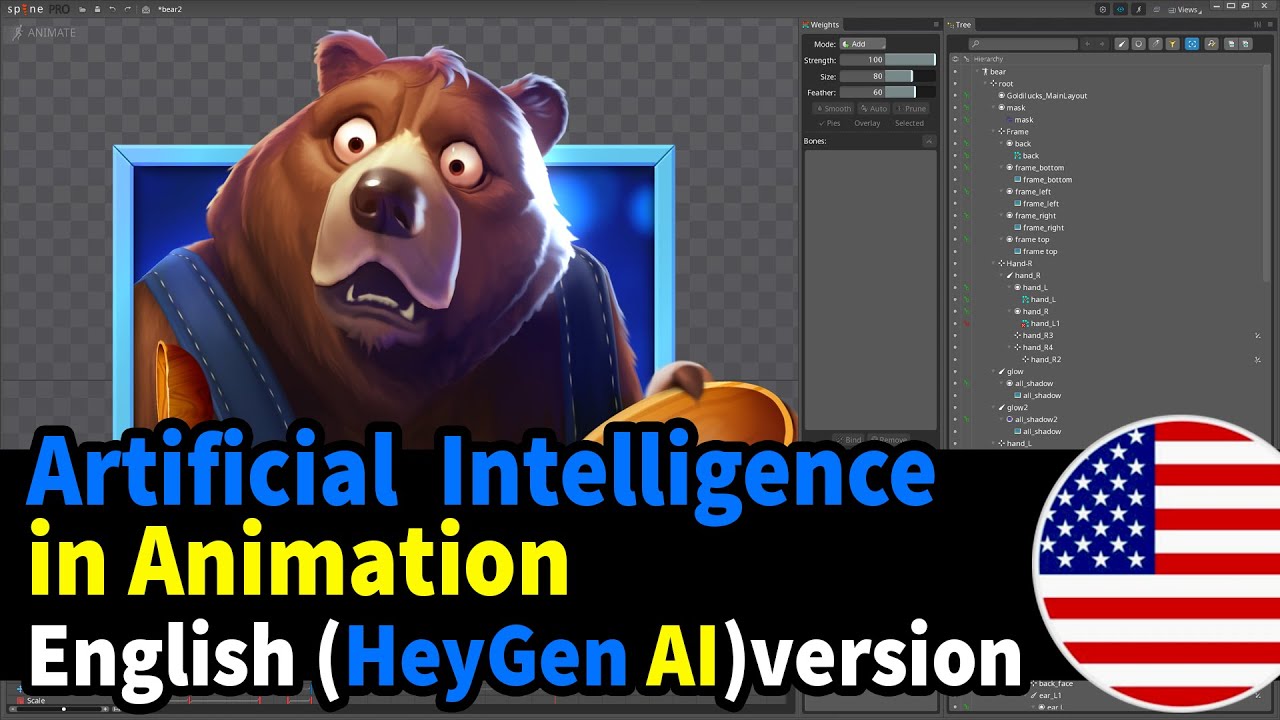 Artificial Intelligence in Animation. Spine 2D + AI. Stable Diffusion & Midjourney. HeyGen Version