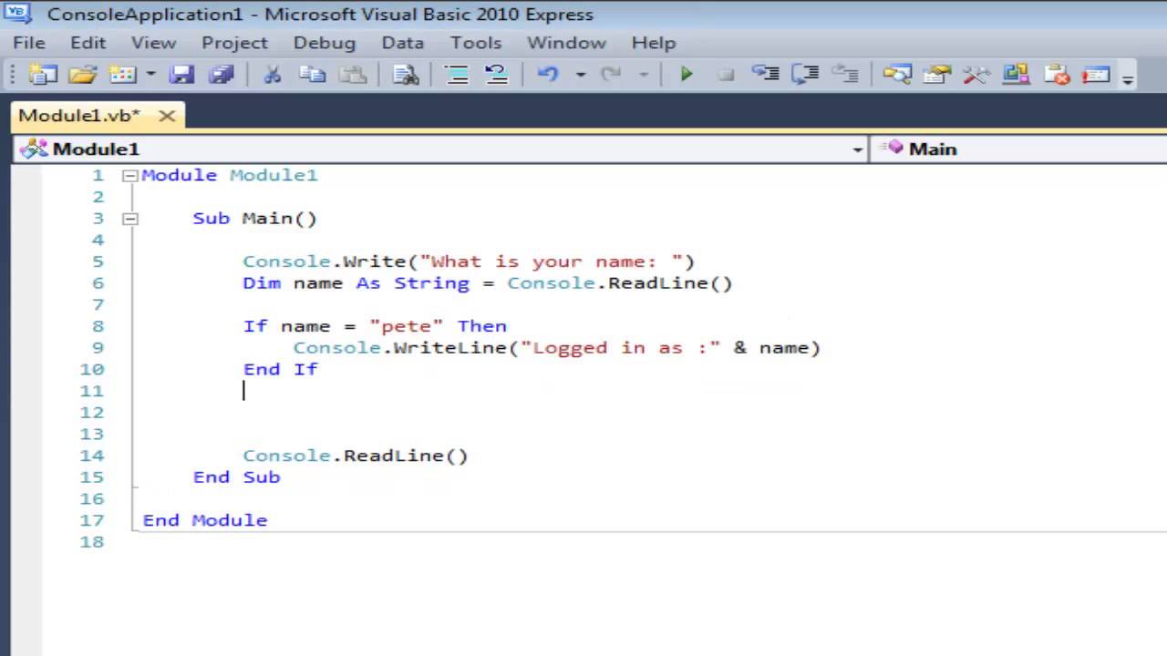 Visual Basic Tutorial #3 - User input & If / Else