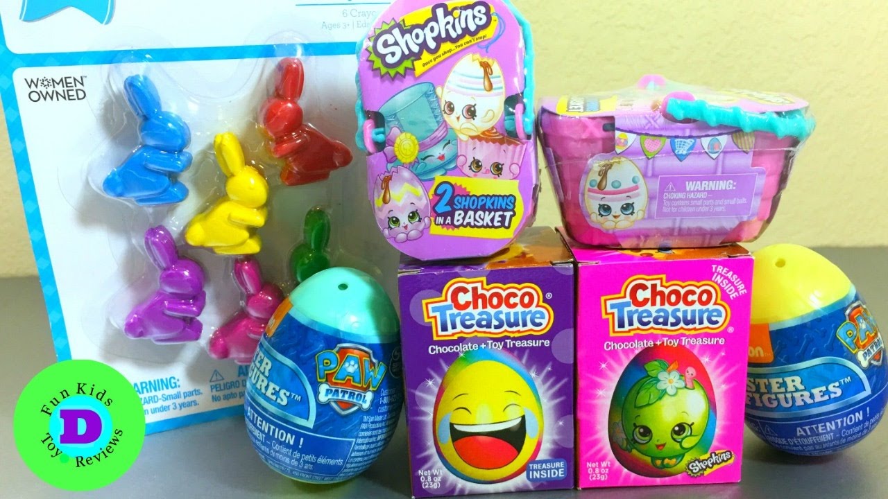Easter Shopkins baskets Paw Patrol surprise eggs Choco Treasure