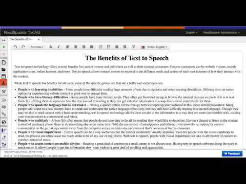 ReadSpeaker TextAid Audio Download UK