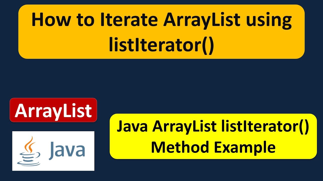 How to Iterate ArrayList using listIterator() | Java Collection Framework