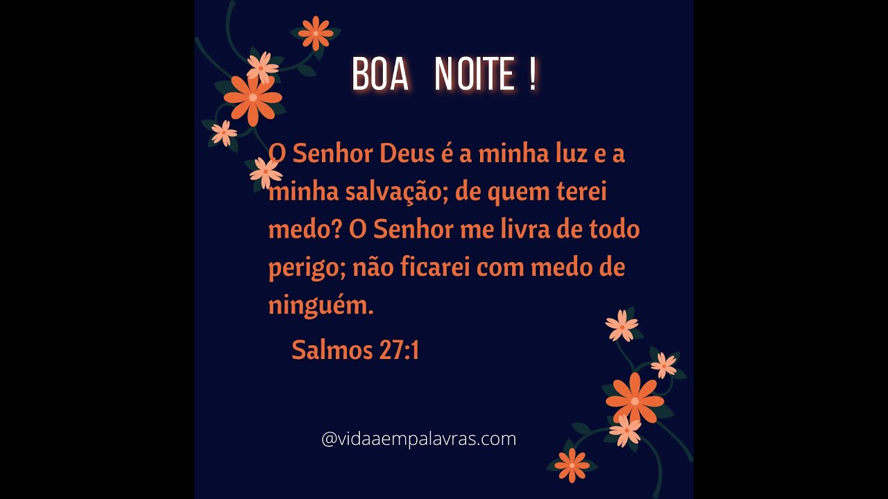 Mensagem de boa noite/ Versículo bíblico