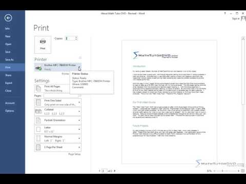 Lesson 7 - Printing Documents In Word