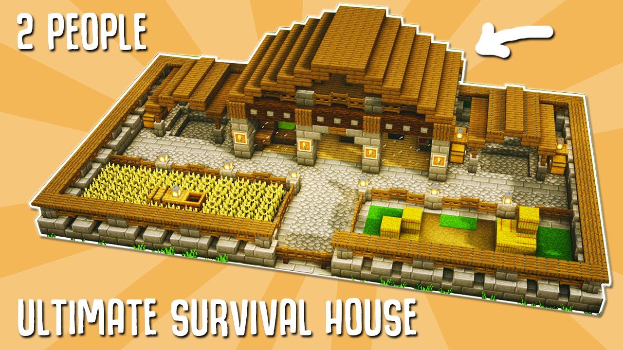 Minecraft | The Ultimate Survival house | 2 player Survival house ...