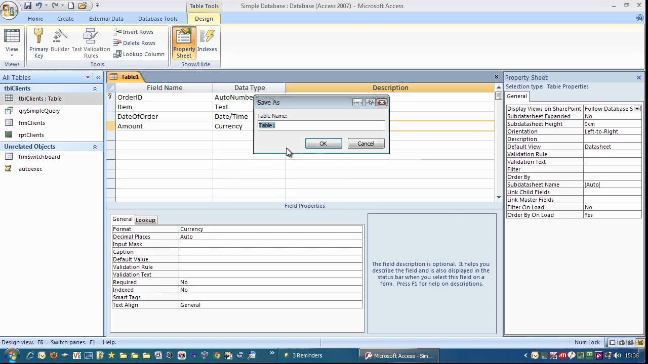 Creating a relationship between 2 tables