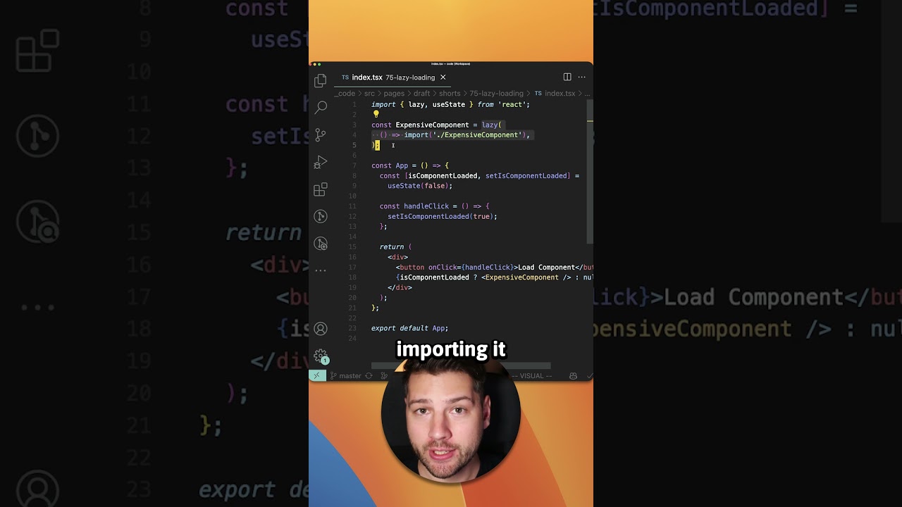 Lazy loading for performance in React