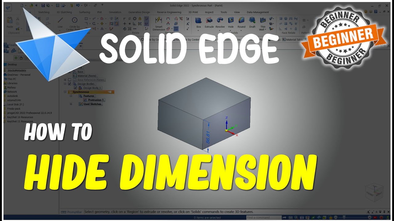 Solid Edge How To Hide Dimension